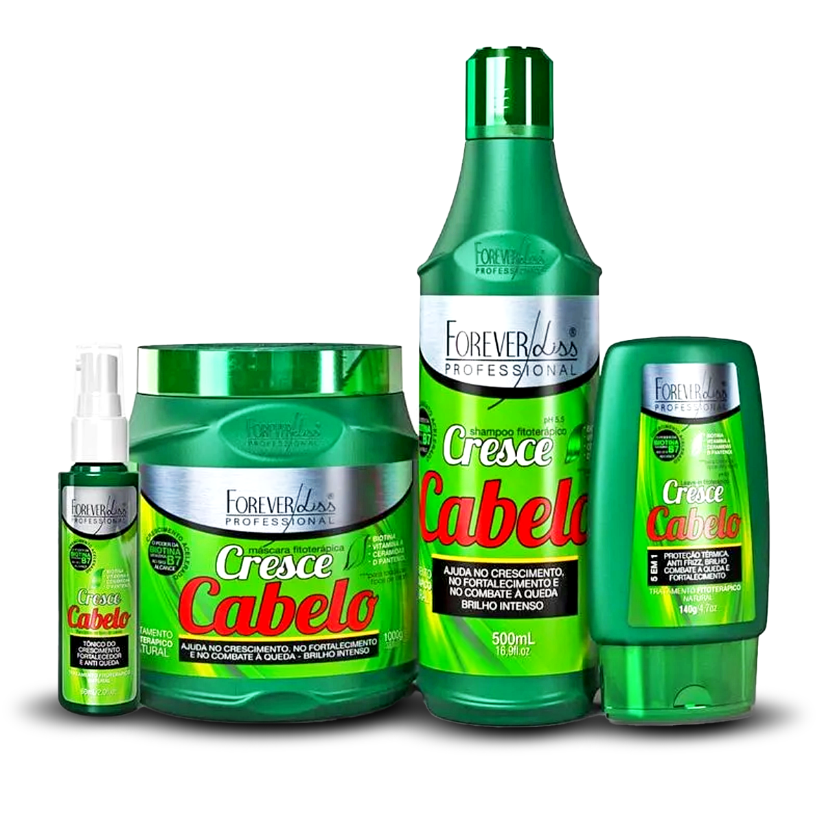 Kit Completo Cresce Cabelo ForeverLiss com Máscara de 1kg (4 itens ...