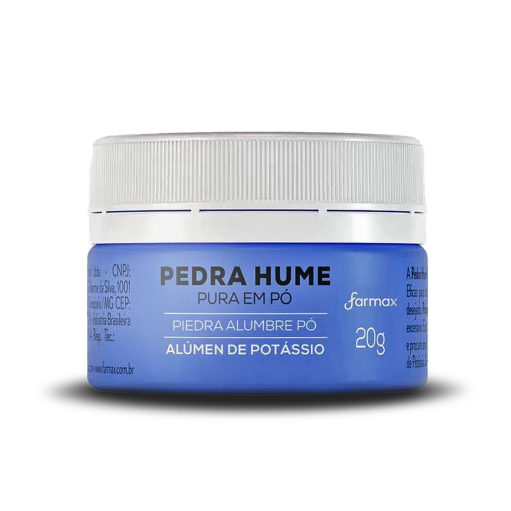 Pedra Hume em Pó Farmax Pura 20g (com Alúmen de Potássio) - Loja Singular