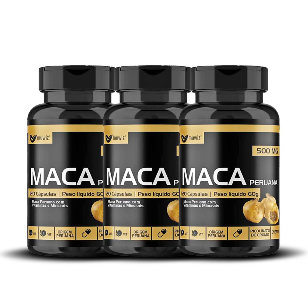 Kit 3 Maca Peruana Muwiz 500mg – 120 cápsulas - Loja Singular