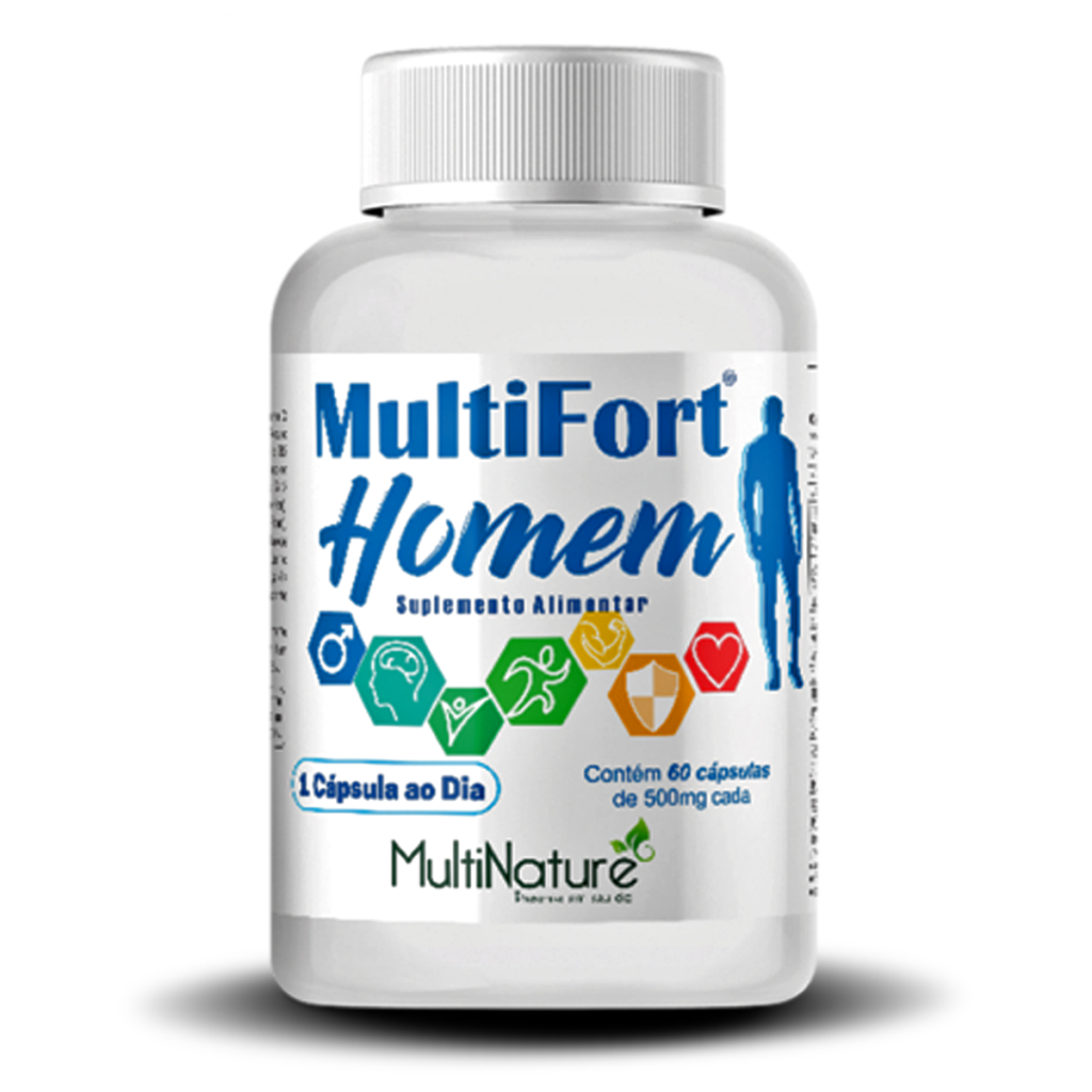 Multivitamínico Multifort Homem 60 Cápsulas 500mg Multinature - Loja ...